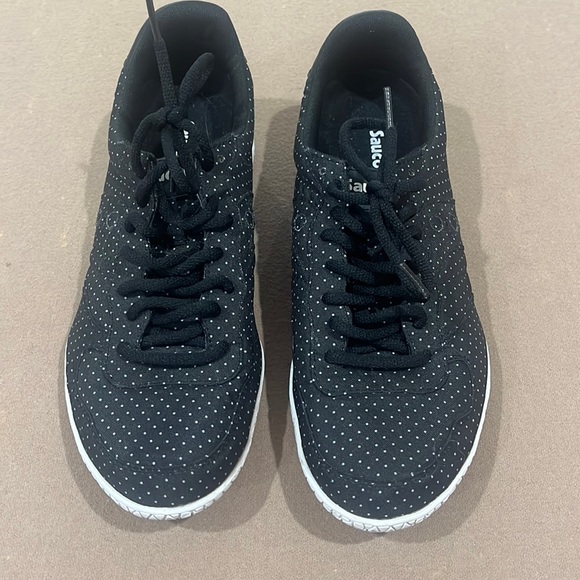 Saucony | Shoes | Balck With White Polka Dots Shoes | Poshmark